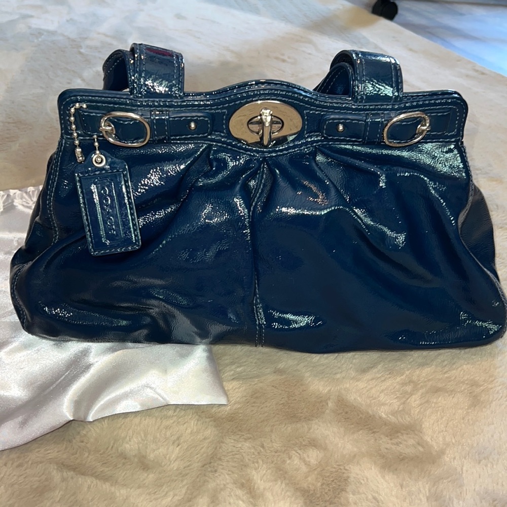 Coach Satchel Gorgeous Blue/Teal Color Shiny Finish D… - Gem